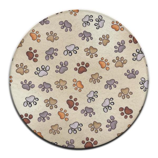 商品名:  3ft Plush Round Rug, for Dog Paw Print, Vintage Chic Cozy Shaggy Throw Circle Rug Floor Mat Area Rugs Home Decor, ...