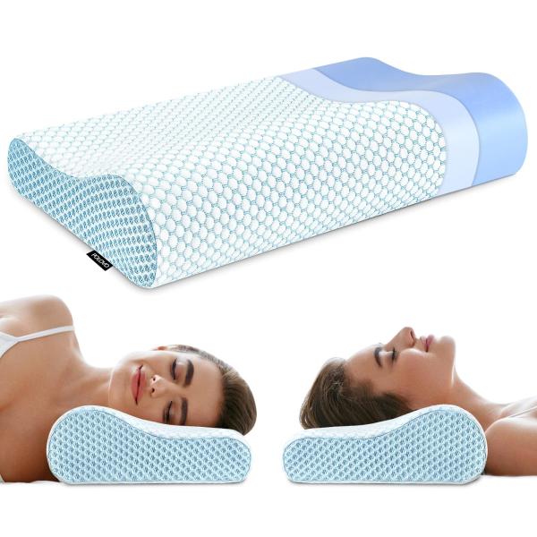 商品名:  Memory Foam Bed Pillow for Sleeping, Ergonomic Cervical Contour Neck Support Orthopedic Pillow for Side Back Stoma...