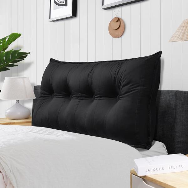 商品名: Rucener 長方形ヘッドボード読書抱き枕 ラージクッション 取り外し可能なヘッドボード背もたれ 読書用クッション お父さんへのヘッドボードギフト ブラック フル Rucener Rectangular Headboard Re...