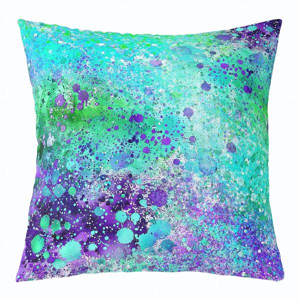 商品名:  Feelyou Abstract Purple Teal Throw Pillow Covers, 1 Pcs, 16x16 Inches, Tie Dye Decorative Pillow Cover, Abstract A...