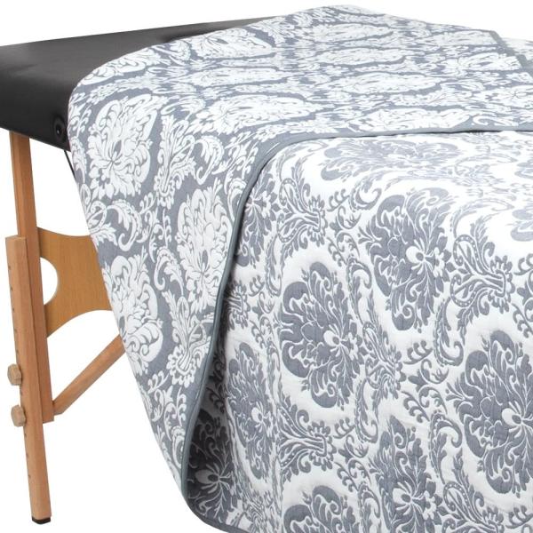 商品名: ForPro プロフェッショナルコレクション プレミアムポリコットンデザイナーブランケット、マッサージテーブル、ベッド、ソファ用のウルトラソフトコットンブランケット、アンティークグレーキルトパターン、幅60インチ x 長さ90イン...