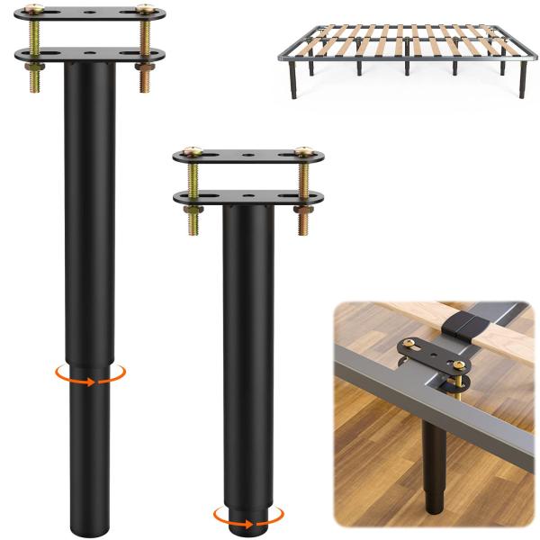 商品名: 調節可能な家具脚。 KOMOHOM (2PCS) 10~17 inch Adjustable Height Center Support Leg for Bed, Steel Bed Frame or Wooden Bed Cen...