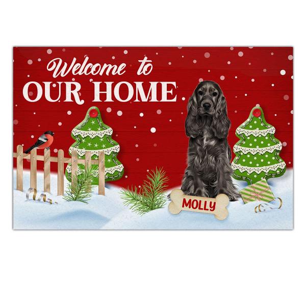 商品名:  kobalo Personalized English Cocker Spaniel Kitchen Home Rug Non-Slip Carpet Indoor 16x24 Inch Entryway Doormat Chr...