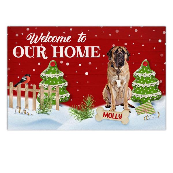 商品名:  kobalo Personalized English Mastiff Kitchen Home 16x24 Inch Rug Non-Slip Carpet Indoor Entryway Doormat Christmas ...