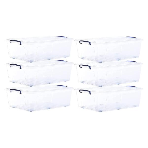 商品名: Superio (スペリオ) 収納ボックス 蓋付き - 整理用クリアボックス 積み重ね可能なプラスチック容器 - BPAフリー 非毒性 臭い フリー オーガナイザー 自宅/オフィス/寮用 (6個パック、42クォート (ベッドホイー...