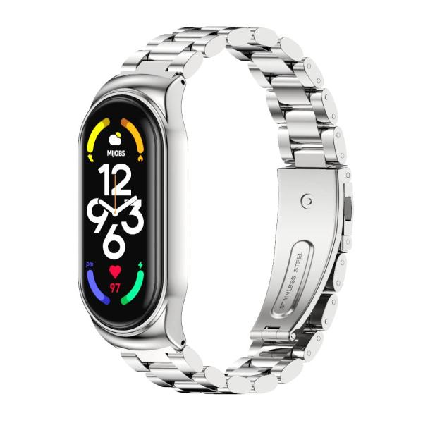 商品名: Xiaomi Mi Band 7と互換性のあるメタル交換用バンド Miband 7スマートウォッチアクセサリー用ブレスレットウォッチバンドストラップ (メタルシルバー) Mejiwasmi Metal Replacement Ba...
