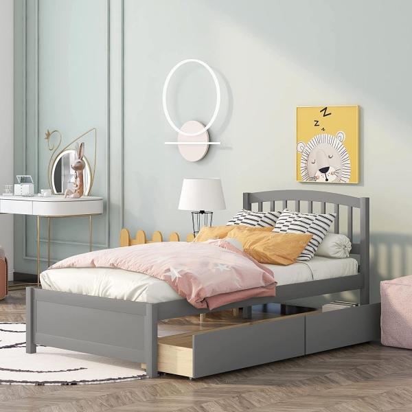 商品名:  Harper &amp; Bright Designs Twin Bed Frame,Twin Storage Bed with Drawers, Kids Twin Platform Bed with Storage,Wood...
