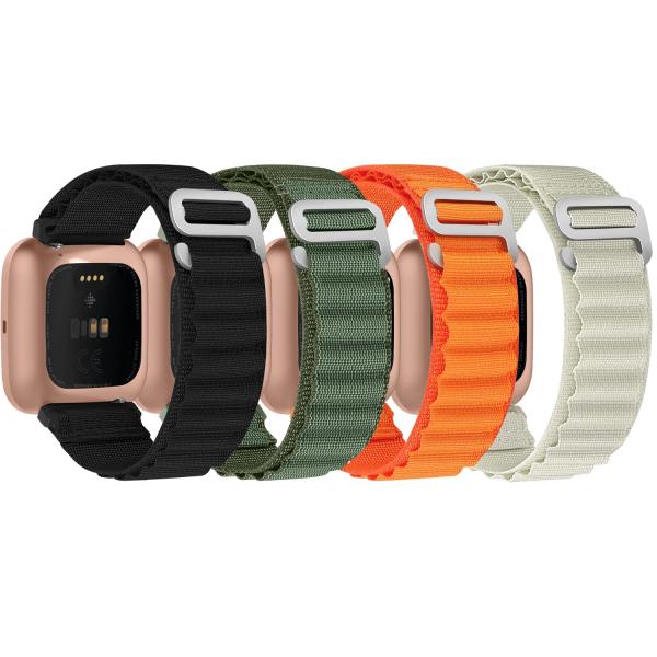 商品名: FTYQUEE 交換用バンド Fitbit Versa/Versa 2/Versa Lite/Versa SEに対応 ソフトポリエステルスポーツバンド Gフックナイロンバンド Fitbit Versaスマートウォッチ用, ブラック...