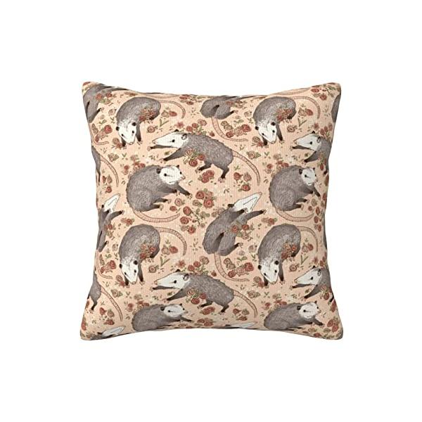 商品名: Carwayii Opossums 枕カバー スロー枕カバー オポッサムローズフラワー 枕カバー ソファ/ベッド/ソファ用 ソフトプレミアムクッションケース 交換用 枕カバー 寝室 リビングルームへのギフトに 18 x 18インチ...
