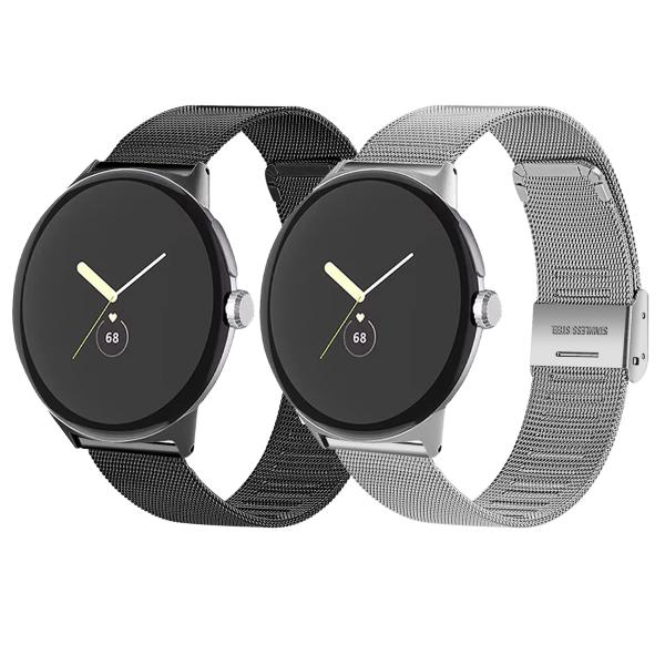 商品名: FitTurn [2-pack] Slim Bands Intended for Google Pixel SmartWatch,Mesh Stainless Steel Adjustable Watchband Neutral ...