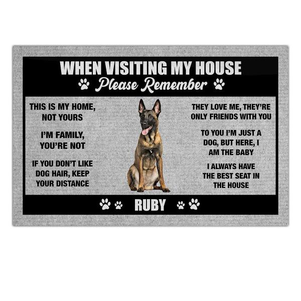 商品名:  kobalo Personalized Belgian Malinois Kitchen Home Rug Non-Slip Carpet Indoor Entryway 16x24 Inch Doormat When Visi...