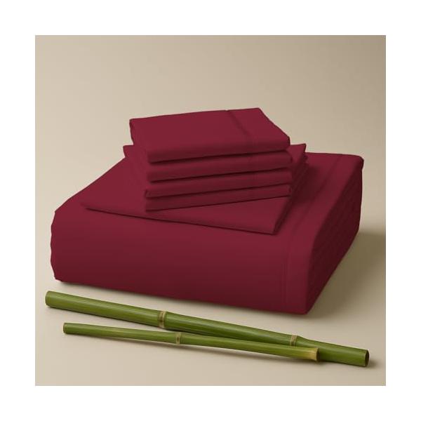 商品名:  Sacred Thread Rayon Derived from Bamboo Sheets Full Size, 18'' Deep Pocket Cooling Sheets for Hot Sleepers, 6 PC C...