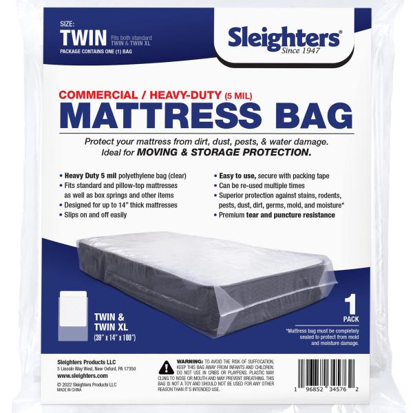 商品名: Sleighters マットレスバッグ (1パック - 5ミルツイン/ツインXL - 39x14x100) Sleighters Mattress Storage Bag - Reusable 5 Mil Bed Bag for ...