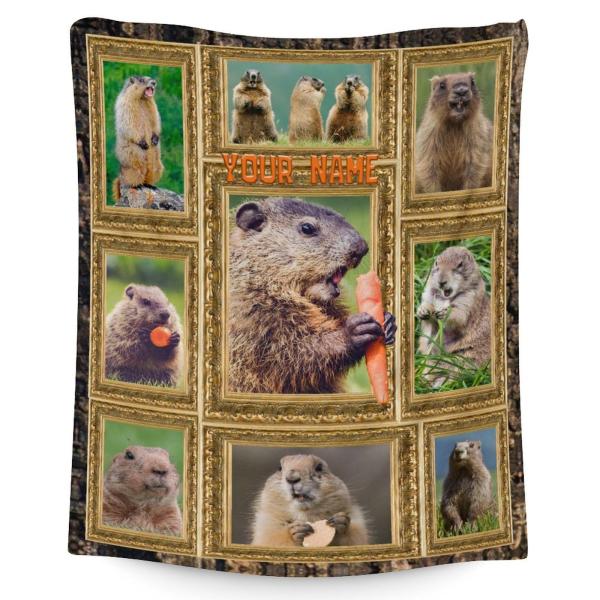 商品名:  PAKKITOP Personalized Blanket Gifts for Adults, Groundhog Throw Blanket for Happy Groundhog Day Women Mens Groundh...