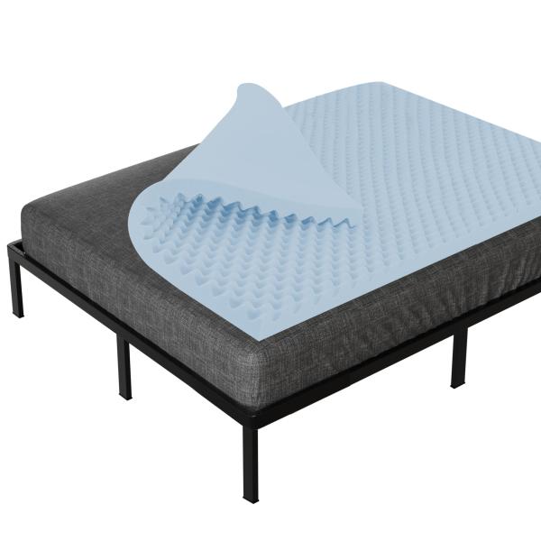 商品名: Treaton (トリートン) 1インチ 凹凸ゲル注入メモリーフォームマットレストッパー エッグシェルデザイン 通気性 ソフト 快適なベッドトッパー 背中の痛み より良い睡眠のための冷却パッド ツイン ブルー Treaton 1-...