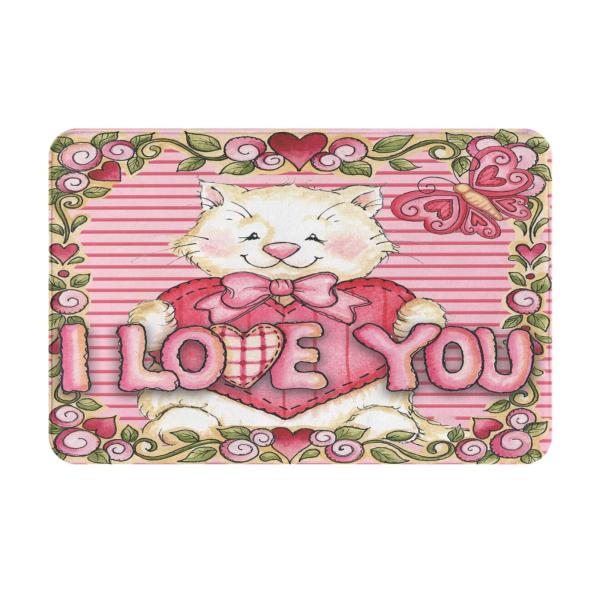 商品名:  Welcome Door Mats Valentine Valentines Cat I Love You Rugs Rug Carpets Bathroom Decor for Kitchen Bedroom Indoor F...