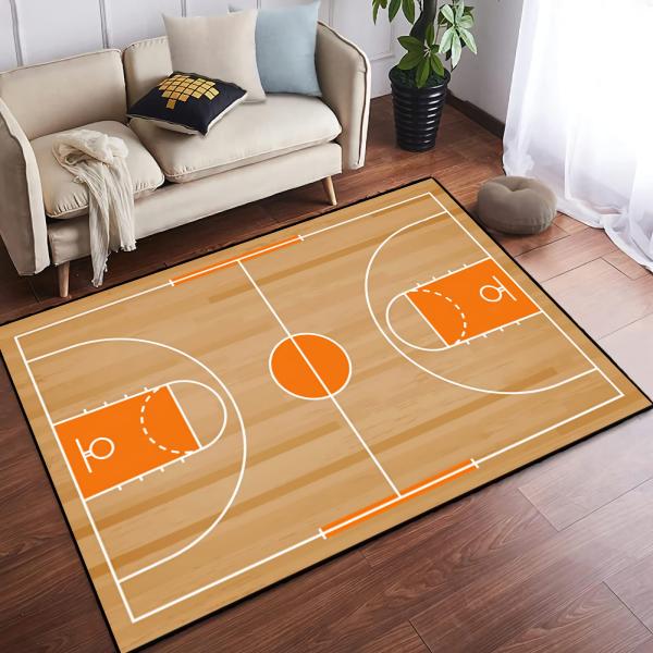 商品名:  Basketball Court Rug Non-Slip Locking Edge Carpet Thickened Large Size Door Mat, for Living Room Kitchen Hallway B...