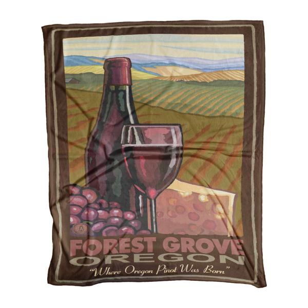商品名:  Forest Grove Oregon Wine Country Ultra Fleece Bed Sofa Travel Cozy Blanket from Travel Artwork by Artist Paul A. L...