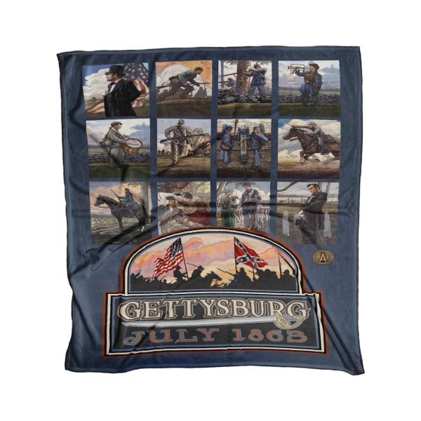 商品名:  Gettysburg Civil War Collage Ultra Fleece Bed Sofa Travel Cozy Blanket from Travel Artwork by Artist Paul A. Lanqu...