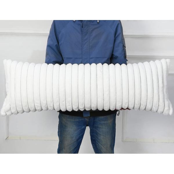 商品名: PANOD フェイクファー エクストラロング ボディピローカバー 14x40 ベッド用ロングプラッシュキャットピロー 装飾ロングボーホーランバー枕カバー ピローケース クッションケース ソファ/カウチ/ファームハウス/リビングルー...