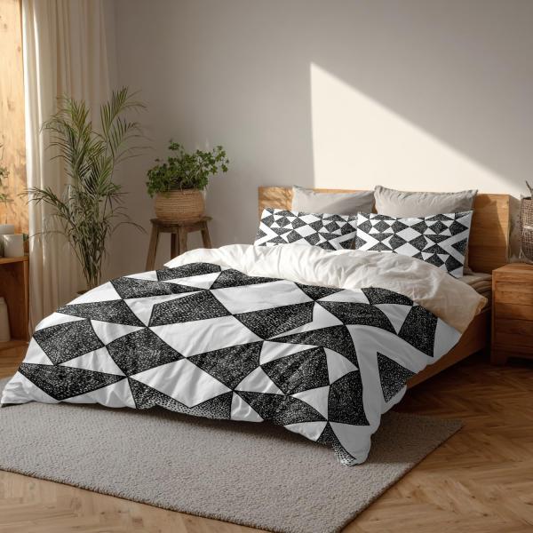 商品名: Batmerry Houndstooth Black White Full Size 3 Pieces Bedding Duvet Cover Sets,Soft Fluffy Plaid Abstract Fashion Geo...