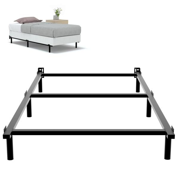 商品名: ツインベッドフレーム 7インチ ツインサイズ メタルベッドフレーム ボックススプリングとマットレス用 工具不要 高耐久 ベッドフレーム 組み立て簡単 ボックス スプリングベース ブラック DTIG Twin Bed Frame 7...