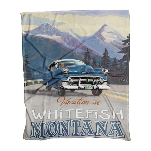 商品名:  Whitefish Montana Ultra Fleece Bed Sofa Travel Cozy Blanket from Travel Artwork by Artist Paul A. Lanquist 60" x 8...