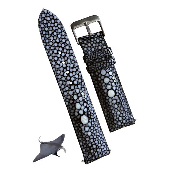 商品名:  24mm/22mm Custom Black Stingray Pearl Leather Watch Band Pesonalized Choice of Color Width New Straps Luxury Bespo...