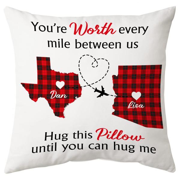 商品名: Hyturtleパーソナライズされたセンチメンタル長距離スローピロー(中身が含まれています)カップル、妻、夫へのギフト - 記念日誕生日から州への贈り物 - カスタムネームソファクッション ホームデコ枕 Hyturtle Pers...