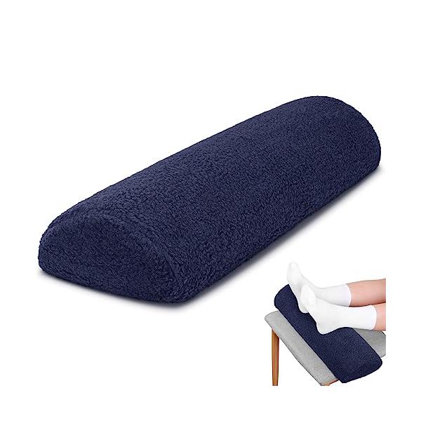 商品名: Sintuff リクライニングチェア レッグレスト クッション ソファ フットレスト カバー ハーフムーン ボルスター 枕 膝下枕 背中で寝る 痛みを緩和 19.7 x 8 x 3.5インチ (ダークブルー、1個) Sintuff...