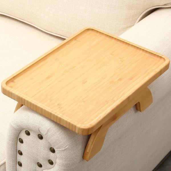 商品名:  SINWANT Couch Arm Table Tray, Bamboo Sofa Arm Clip on Side Tables, Foldable Arm Rest Table for Home, Couch Arm Tra...
