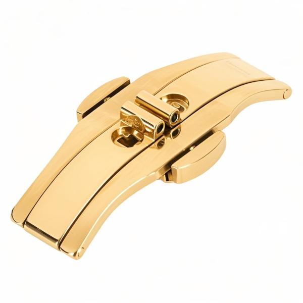 商品名: バタフライウォッチデプロイメントクラスプ、ウォッチバックル交換用6mm 19mmウォッチバンドクラスプ ダブルプッシュボタン折りたたみウォッチ展開クラスプ、ゴールド。, モダン ZJchao Butterfly Watch Dep...