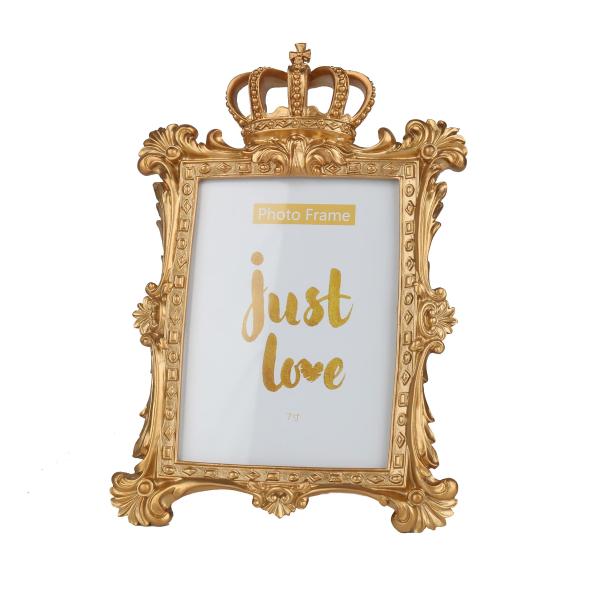 商品名: Kaolituis ゴールドクラウンフォトフレーム 7インチ 樹脂製フォトフレーム キックスタンド付き ヴィンテージフォトフレーム ポートレートや家族写真用 Kaolituis Gold Crown Photo Frame, 7i...