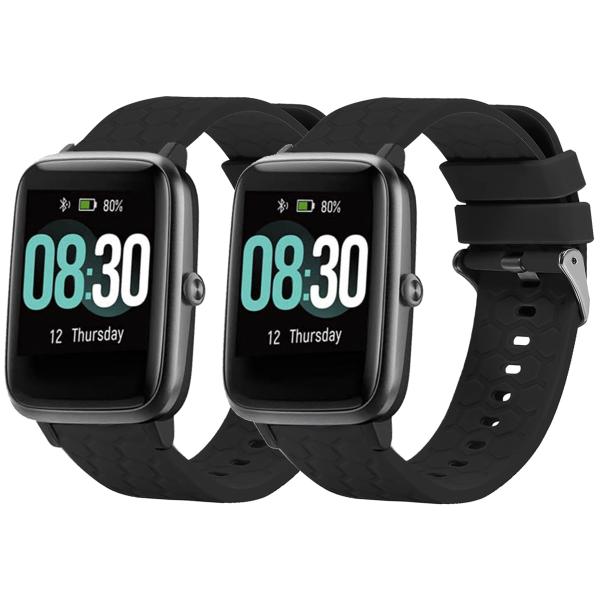 商品名: TenCloud 2本パック バンド GRV FC1/FC5 バンド 19mm スマートウォッチ Veryfitpro ID205L ID205S用 交換用スポーツリストバンドアクセサリー GRV ID205L ID205S用 (...