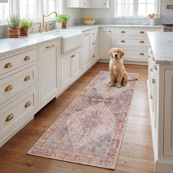 商品名: Safavieh Tucson Collection Runner Rug - 2'6" x 8', Beige &amp; Rust, Boho Design, Non-Shedding Machine Washable &am...