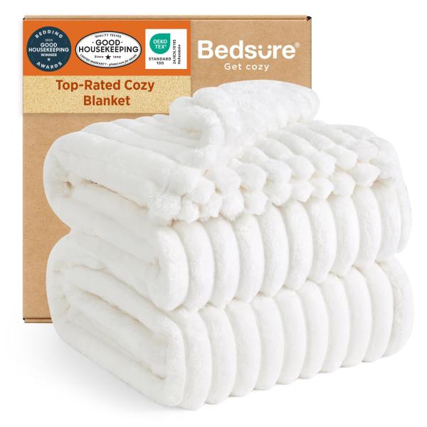 商品名: Spre kayou Bedsure White Fleece Queen Blanket for Couch - Super Soft Cozy Blankets for Women, Cute Small Blanket fo...
