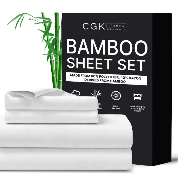 商品名:  CGK Unlimited Full Size Sheets - Cooling and Breathable Sheets - 60% Polyester, 40% Rayon Derived from Bamboo - Su...