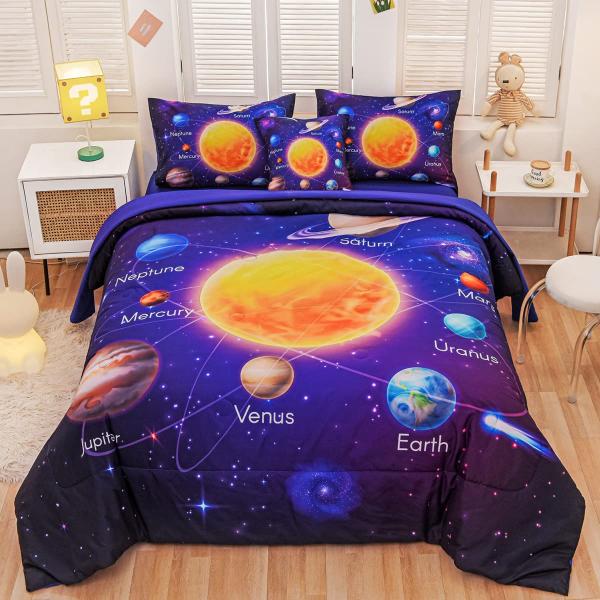 商品名: Twin Size Comforter Sets for Boys, Space Bedding Set Twin Bed in a Bag, 6 Pcs Universe Planet Galaxy Comforter Set ...