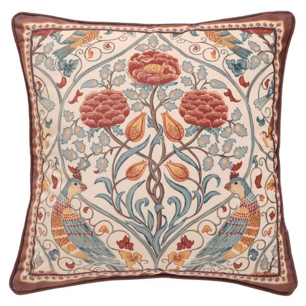 商品名:  patdrea Designer Vintage Throw Pillow Covers 18"x18",Red Luxury Soft Dutch Velvet Pillows Cover with Birds Floral ...