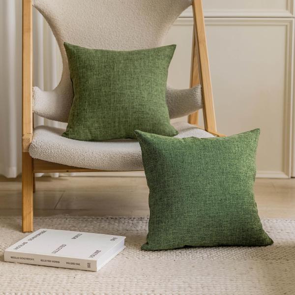 商品名:  Home Brilliant Set of 2 Euro Pillow Shams 24x24 Lined Linen Decorative Spring Pillow Covers Soft Large Throw Pillo...