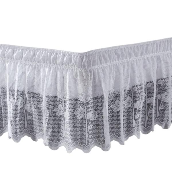 商品名: ヴィンテージレースメッシュフリルベッドスカート、ラップアラウンドベッドスカートマットレスプロテクター、39.9cmドロップ Vintage Lace Mesh Ruffled Bedskirt,Wrap-Around Bed Sk...