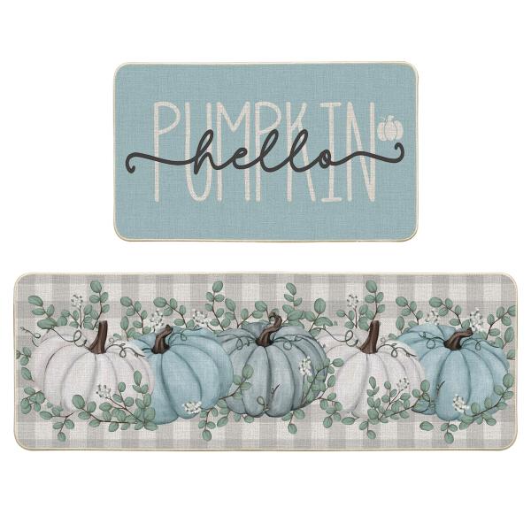 商品名:  Artoid Mode Buffalo Plaid Hello Pumpkin Eucalyptus Fall Kitchen Mats Set of 2, Home Decor Low-Profile Kitchen Rugs...