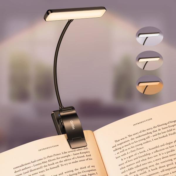 商品名:  Gritin 19 LED Rechargeable Book Light for Reading in Bed with Memory Function- Eye Caring 3 Color Temperatures,Ste...