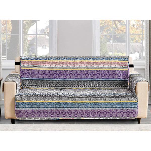 商品名: Boho ボヘミアンソファカバー スリップカバー 滑り止めパーティクルと伸縮性のあるストラップ付き マンダラソファカバー 家具プロテクター 子供 犬 ペット ソフトマイクロファイバー 3人掛け (シッティングエリア66インチ) Y...