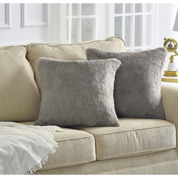 商品名:  Home Soft Things Heavy Faux Fur Pillow Covers, 2-Pack, 20"x20", Moonlight, Soft Luxurious Decorative Pillow Shams ...