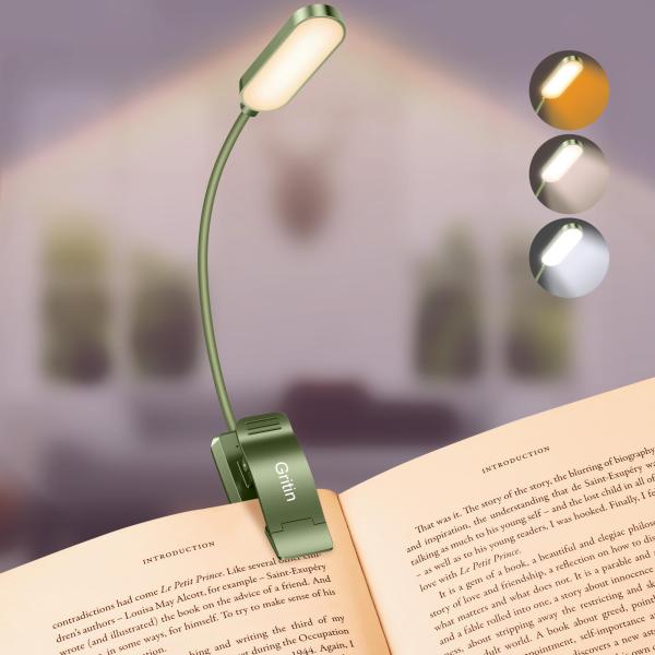 商品名:  Gritin 16 LED Rechargeable Book Light for Reading in Bed- Eye Caring 3 Color Temperatures, Stepless Dimming Bright...