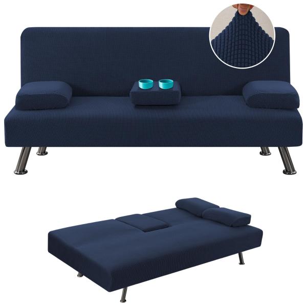 商品名:  H.VERSAILTEX 4 Pieces Stretch Futon Covers Sofa Bed Slipcover with Removable Armrests and Cupholders Covers Furnit...