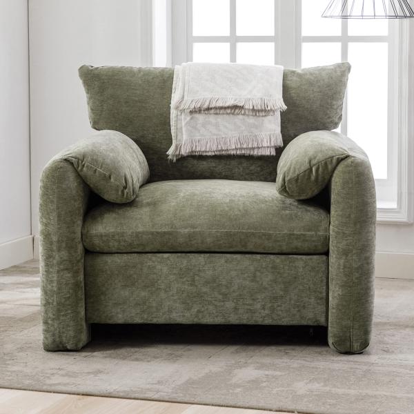 商品名:  XD Designs Modern Style Chenille Oversized Accent Single Sofa Chair, Velvet Fabric Living Room Armchair Lounge Cha...