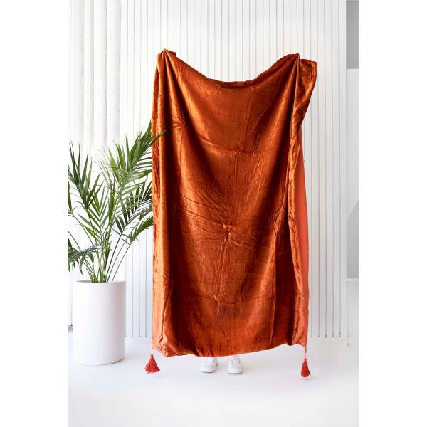 商品名:  Treen Art Rust 50" x 60" Rayon Velvet Throw Blanket for Couch Sofa &amp; Chair Decorative, Decor Warm and Soft Thr...