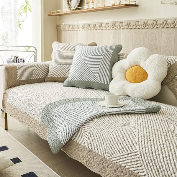 商品名: vctops コットン キルト ソファカバー ボーホー 幾何学模様 セクション カウチ カバー ノンスリップ ソファ スリップカバー 家具プロテクター 犬 ペット 子供用 1ピース/すべてではありません(タイプC、68.6 cmx...